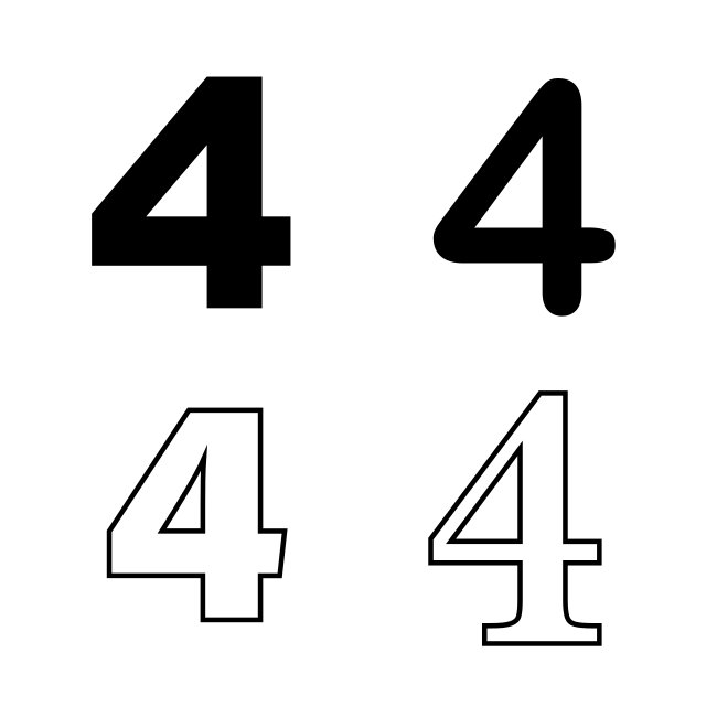 Number 9 SVG Variants Filled And Outline Vector Template - SVG.design