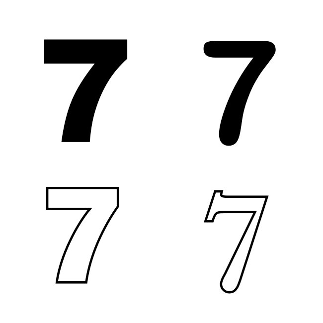 Number 9 SVG Variants Filled And Outline Vector Template - SVG.design